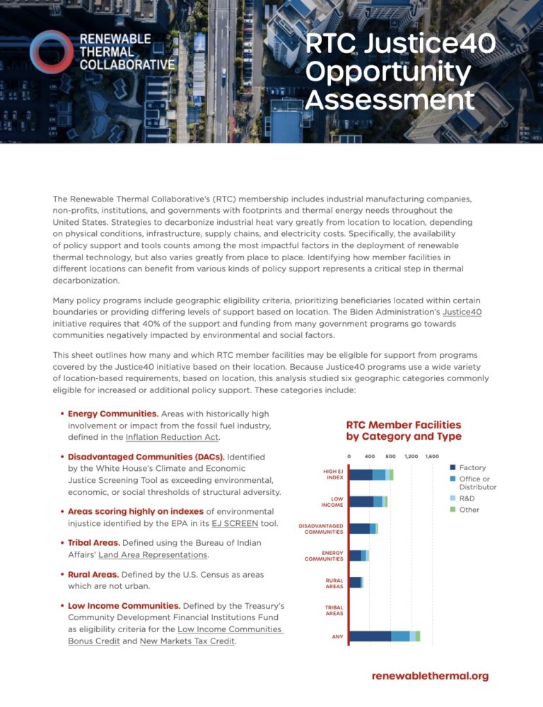 Community Benefits – Renewable Thermal Collaborative