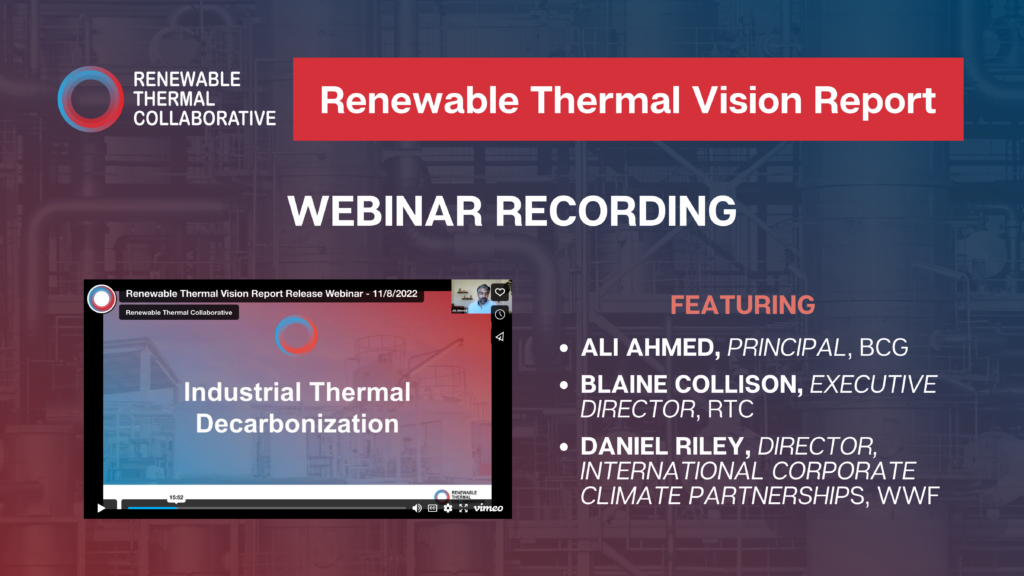 WEBINAR: The Renewable Thermal Vision Report - 11/10/2022 - Renewable ...