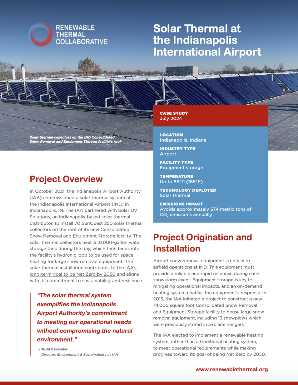 Case Study: Solar Thermal at the Indianapolis International Airport ...